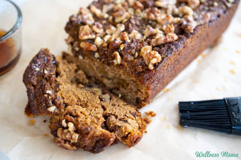 Maple Glazed Pumpkin Bread (With Almond Flour)
