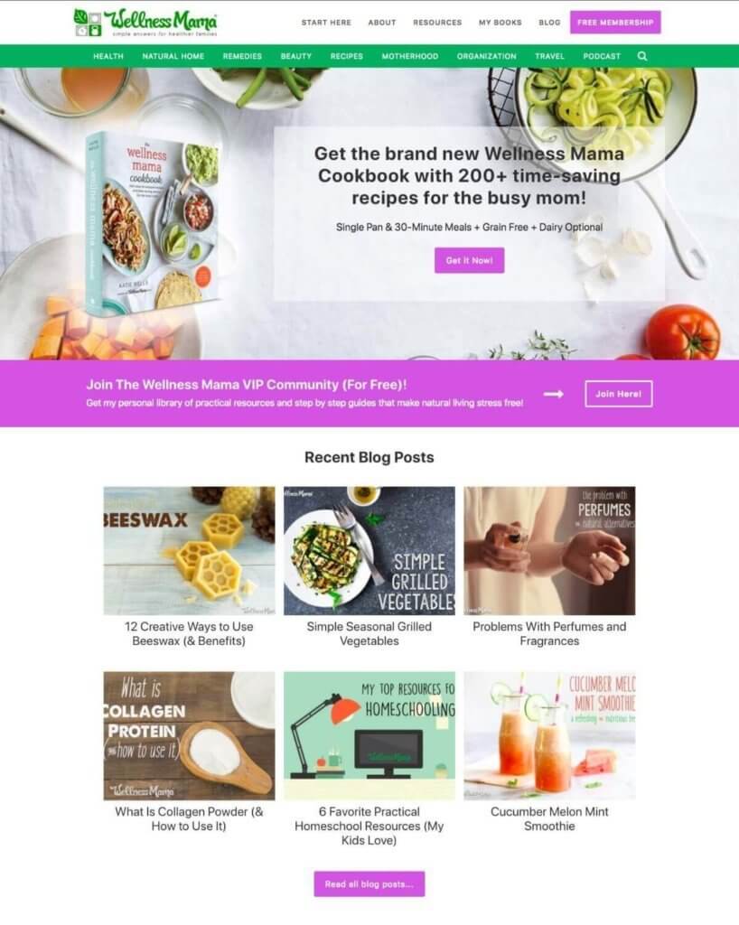 Wellness Mama Website Redesign